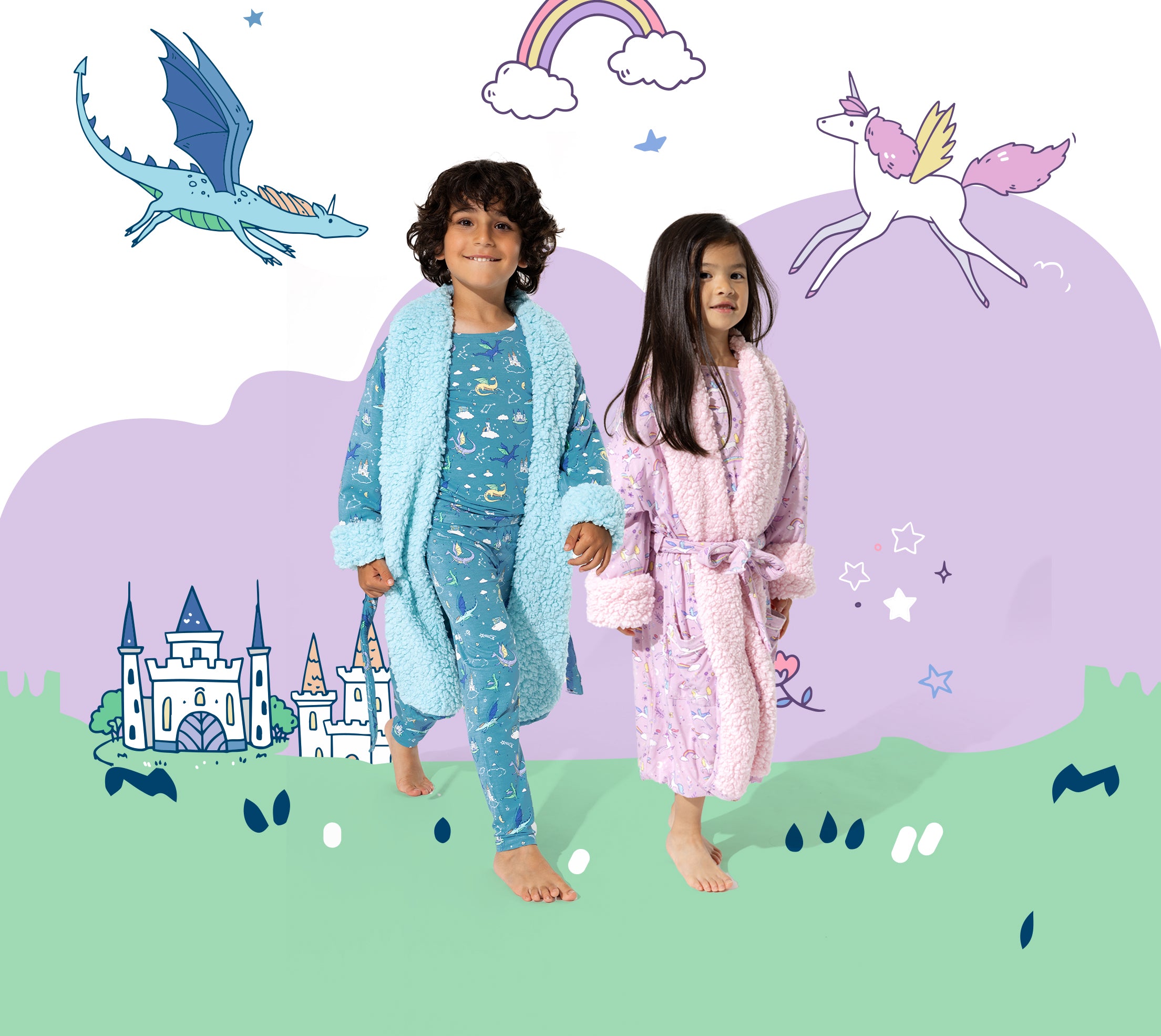 Enchanted Unicorn & Dreamy Dragon Bamboo Pajamas: Magical Sleepwear ...